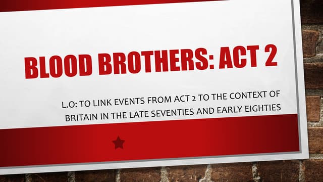 Blood Brothers: Mickey and Edward extract | DOCX