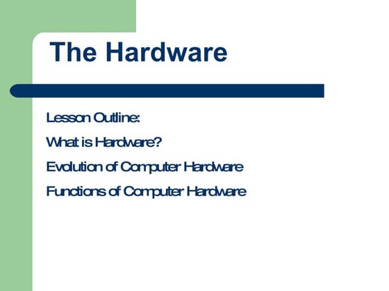 Introduction to computer hardware | PPT