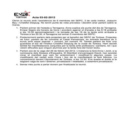 Acta de l'Assemblea 31 d'octubre de 2014 | PDF