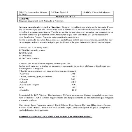 Acta de l'Assemblea 31 d'octubre de 2014 | PDF