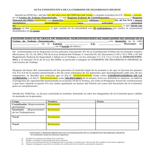 ACTA CONSTITUTIVA SEGURIDAD E HIGIENE .doc