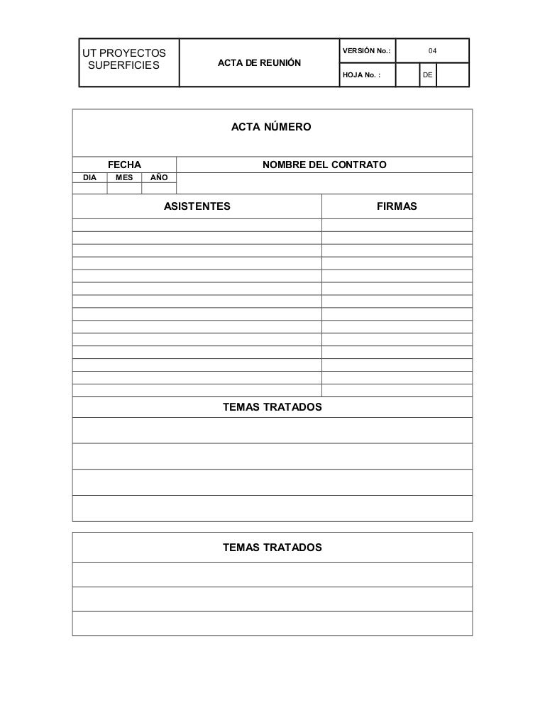 Acta De Reunion Animada