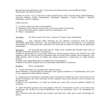 Acta reunió del consell rector 28 04-2013 | PDF