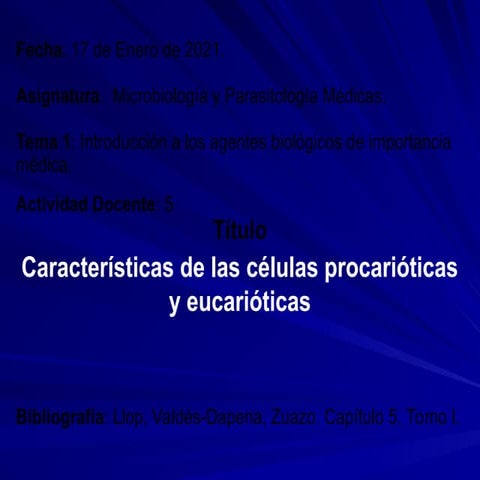 Caracteristicas de las células eucarióticas | PPT