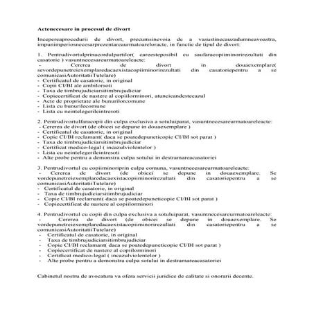 Acte divort | DOCX