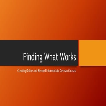 Finding What Works | PPT