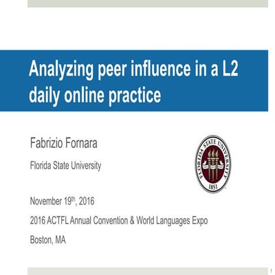 Analyzing Peer Influence in a L2 Daily Online Practice | PPTX