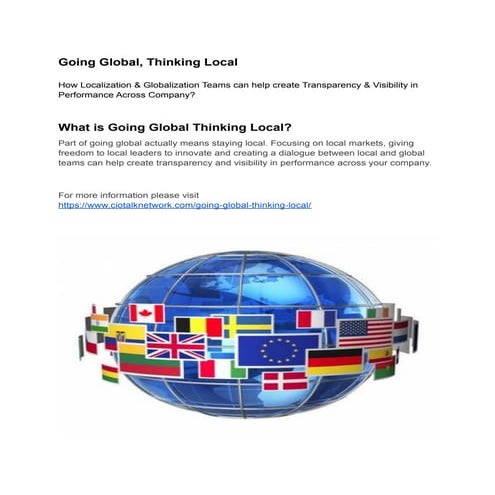 Act Global think Local | PDF