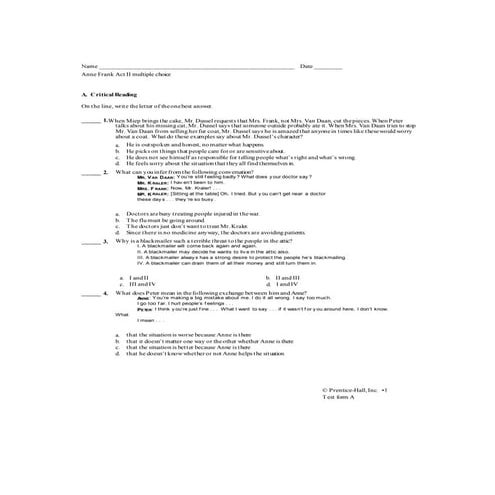 The diary of anne frank act 1 scene 4 | DOCX