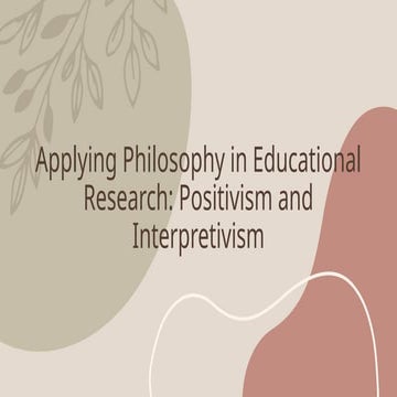 Advanced Philosophy - Applying Philosophy in Educational Research ...