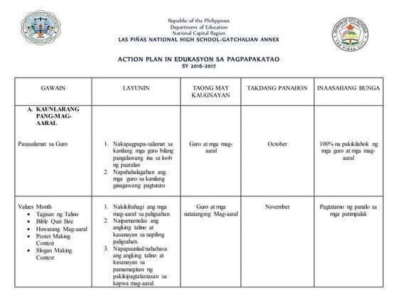 Program for investiture 2016 tagalog version | PDF