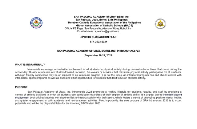 INTRAMURALS 2024-2025 EMCEE SCRIPT OPENING | DOCX