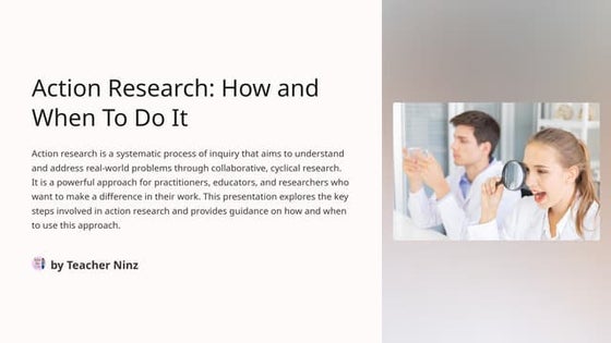 action research model | PPTX | Business | Business and Finance