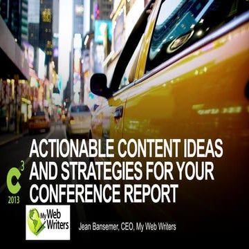 Actionable Ideas and Strategies for Your Conference Reporting | PPT