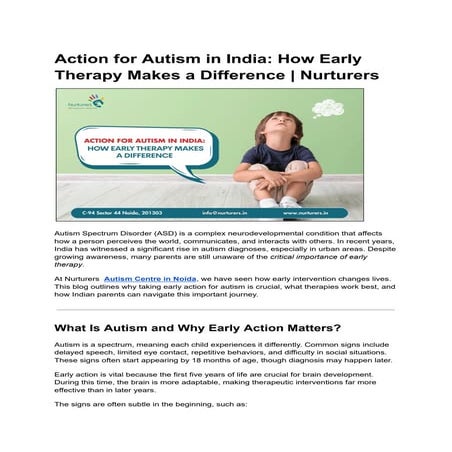 Autism Therapy in India - IIAHP Therapy center | PDF