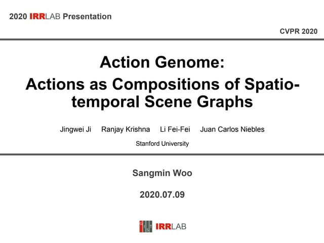 Action Genome Action As Composition Of Spatio Temporal Scene Graphs Ppt