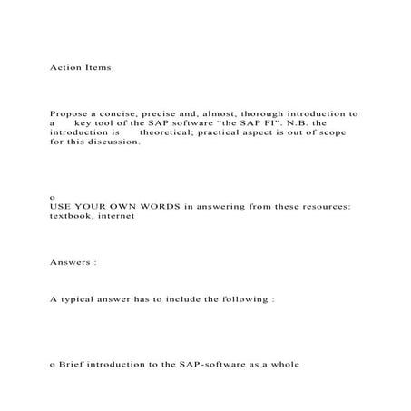 Action ItemsPropose a concise, precise and, almost, th | DOCX