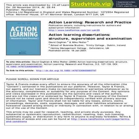 Action learning dissertations structure, supervision and examination.pdf