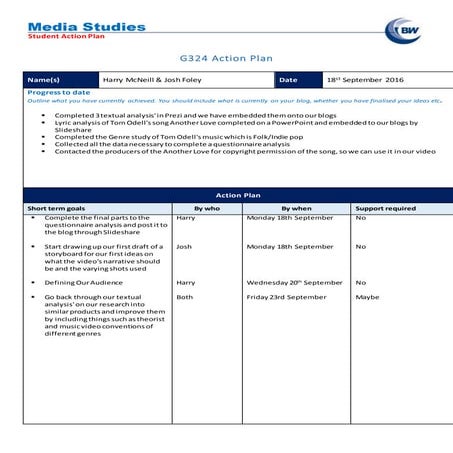 Action Plan 18th September 2016 | PDF