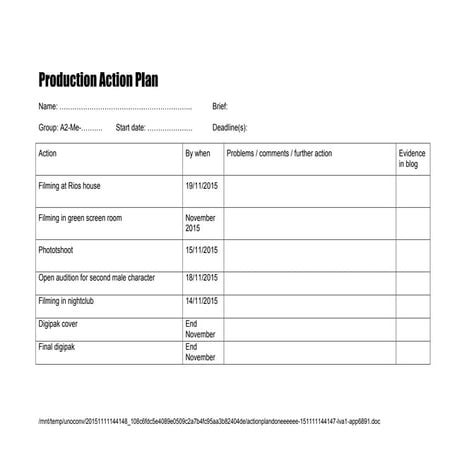 Action plan template