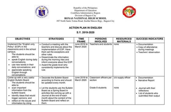 Action Plan for Elementary and Secondary campus Journalism | DOCX ...