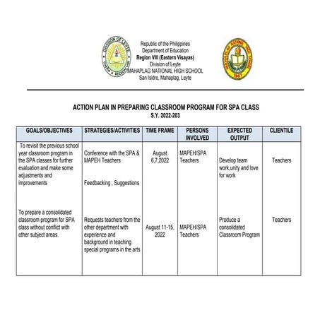 action plan Special committee matrix.docx