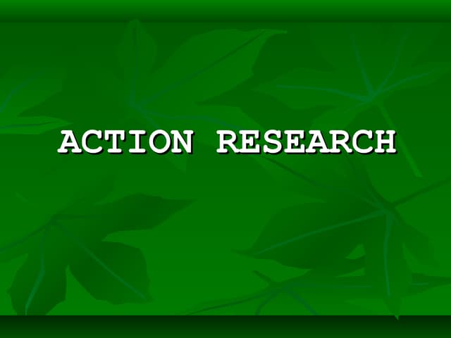 Steps for Action Research | PPT