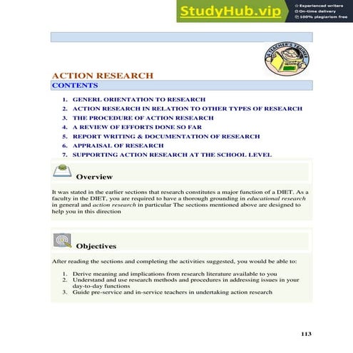 ACTION RESEARCH CONTENTS | PDF | Education