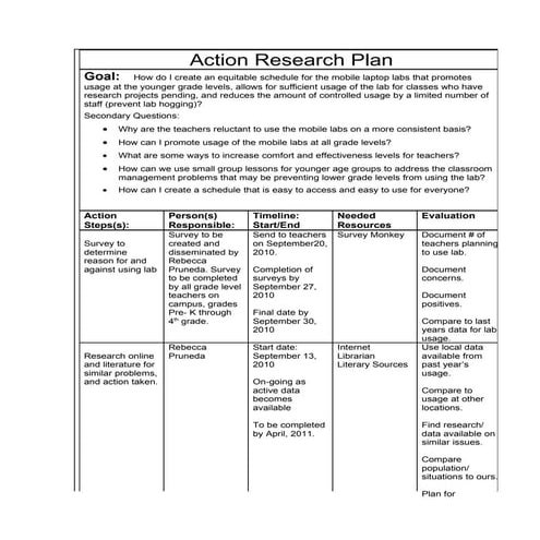 Action research plan | DOC