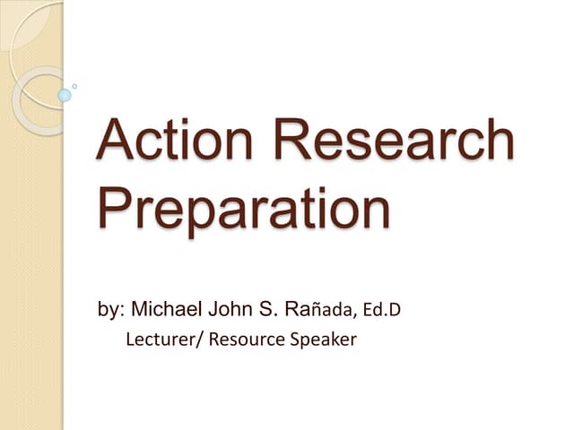 Writing Action Research (Context and Rationale) | PPTX