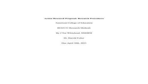 Action Research Proposal Examples