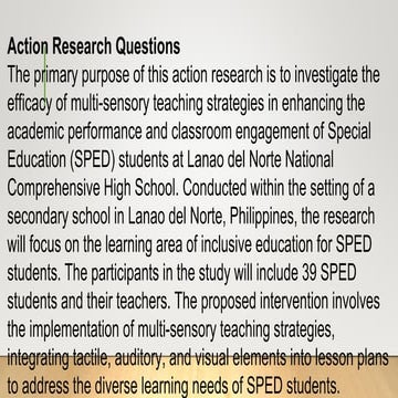 ACTION RESEARCH QUESTION FOR SPED IN LNNCHS SR HIGH | PPTX