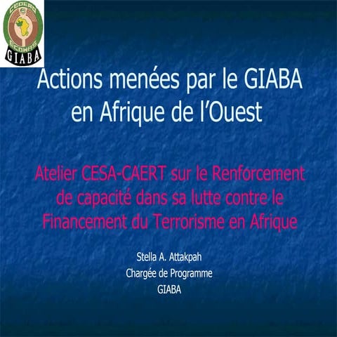 GIABA AML/CFT initiatives (french) | PPT