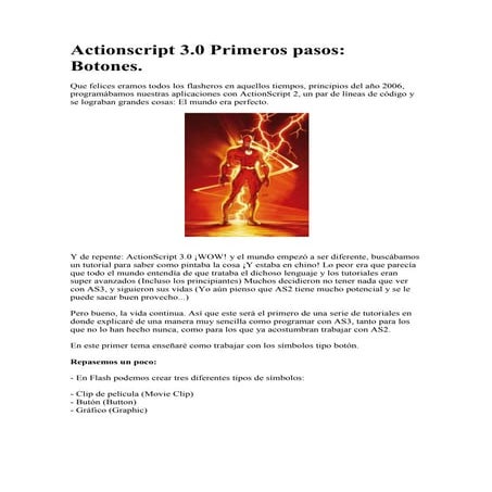 Actionscript 3.0 primeros pasos botones | PDF