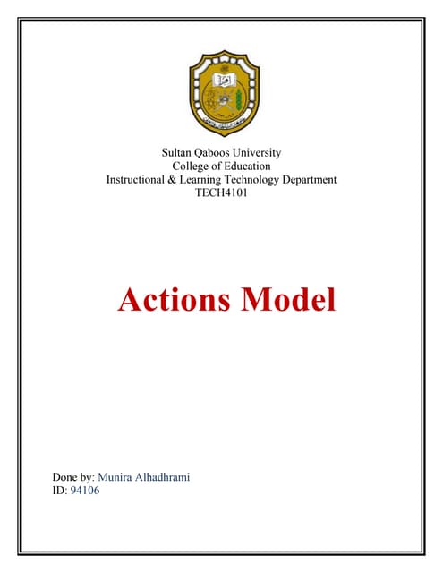 ACTIONS Model | PDF | Technology & Computing