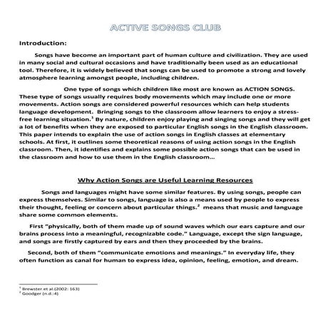 Action song / How to teach kids new song | PDF