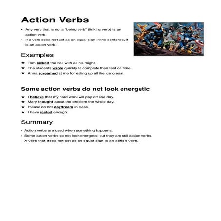 Action verbs | PDF | Soccer | Sports