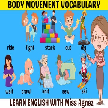 Learn Action Verbs / Body Movement Vocabulary with Pictures and ...