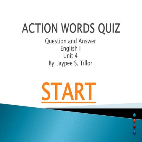 Action words quiz grade 1 | PPTX