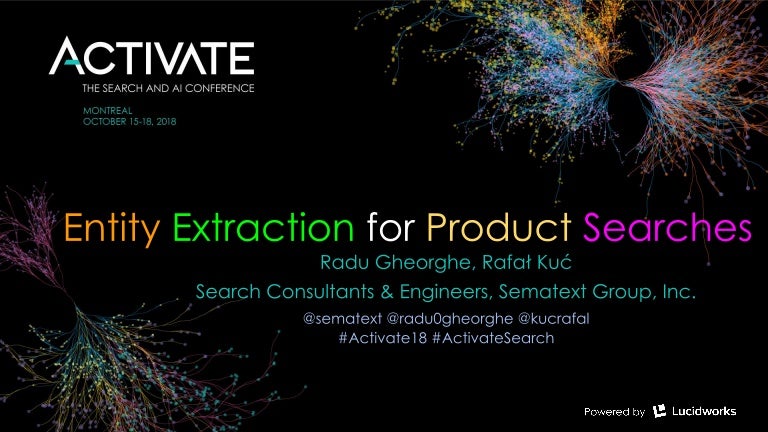 Entity extraction for product search