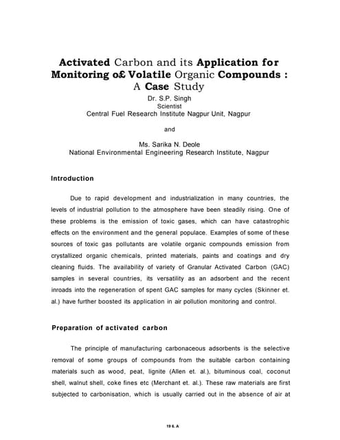 The role of activated carbon in water purification | PPTX | Chemistry ...