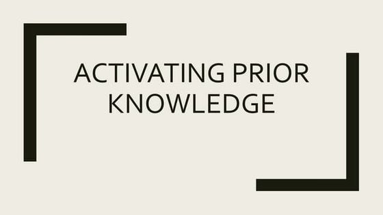 Strategies for activating prior knowledge | PDF