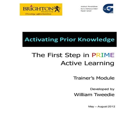Activating Prior Knowledge Trainers Module | DOCX