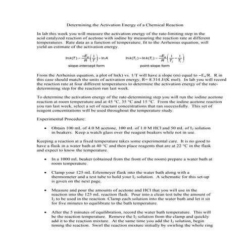 Activation energy of_a_chemical_reaction | PDF