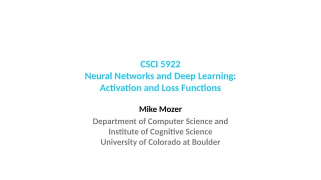 Vanishing & Exploding Gradients | PPT