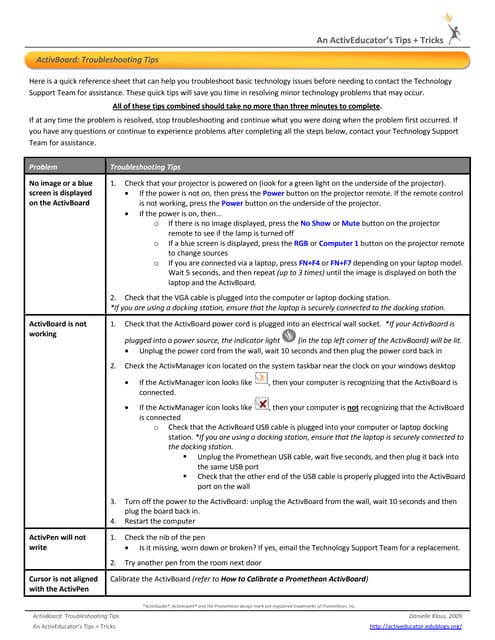 ActivBoard: How to Calibrate a Promethean ActivBoard | PDF