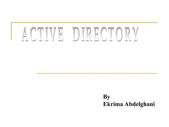 Active directory | PPT | Internet | Computing