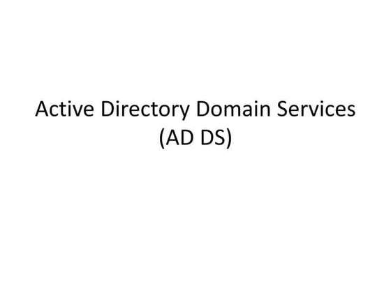 Active Directory Component Ppt