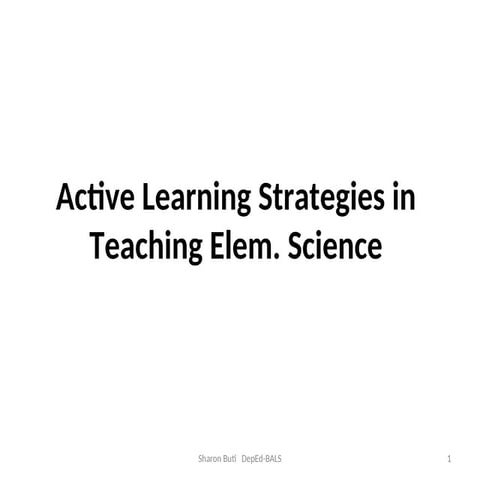 Presentation Active Learning Strategies Ppt