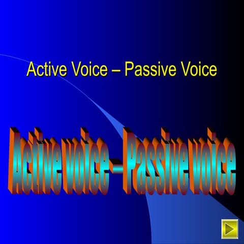Active voice - passive voice | PPT